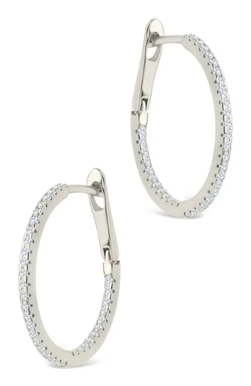Sterling Forever Lilia Cubic Zirconia Infinity Hoop Earrings - Silver