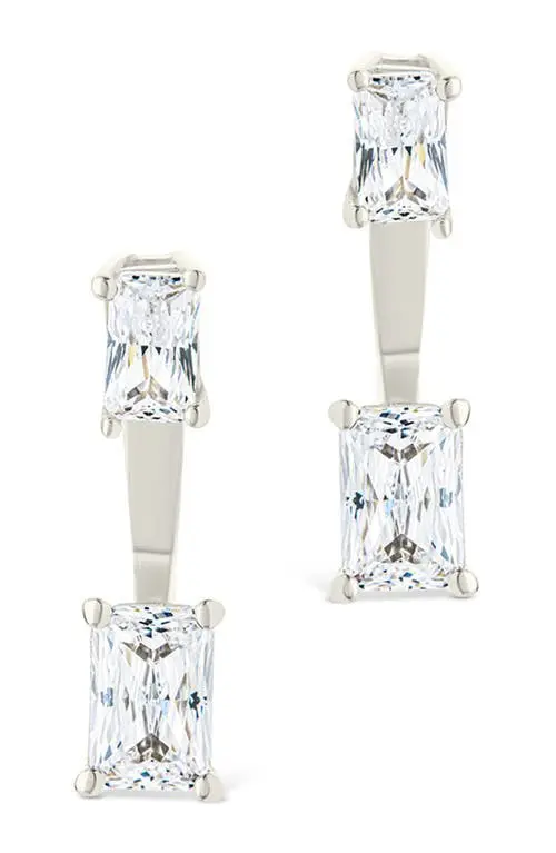 Sterling Forever Cubic Zirconia Front/back Drop Earrings - Silver