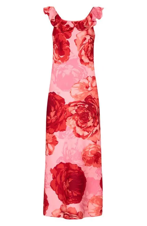 MILLY Scarlett Print Ruffle Maxi Dress
