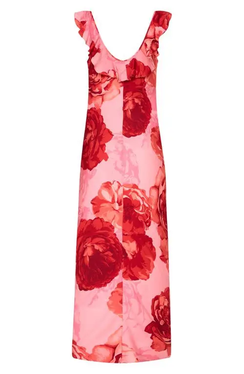 MILLY Scarlett Print Ruffle Maxi Dress