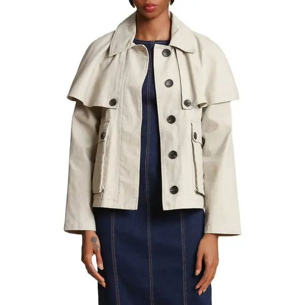 Avec Les Filles Cotton Cape Jacket