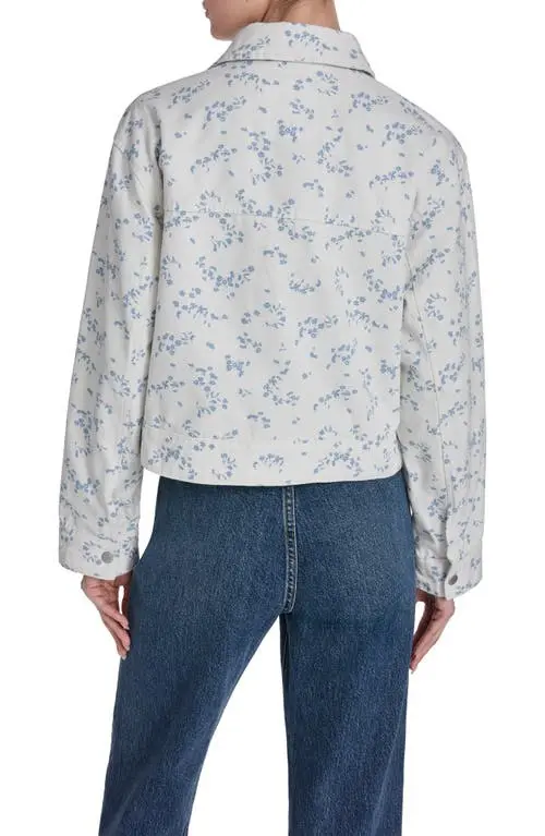 LEVI'S Floral Print Shirt Jacket - White Blue Ditsy Floral