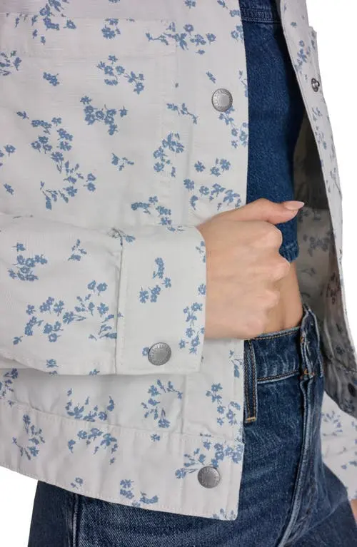 LEVI'S Floral Print Shirt Jacket - White Blue Ditsy Floral