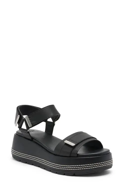 Sorel Sunpeak Ankle Strap Platform Sandal - Black/black