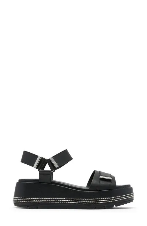 Sorel Sunpeak Ankle Strap Platform Sandal - Black/black