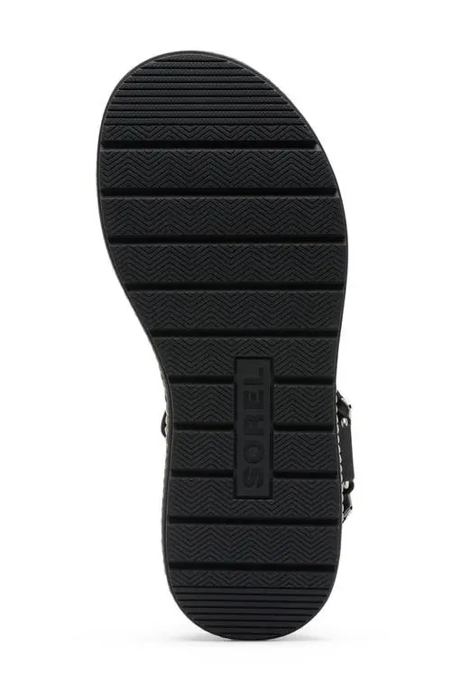 Sorel Sunpeak Ankle Strap Platform Sandal - Black/black