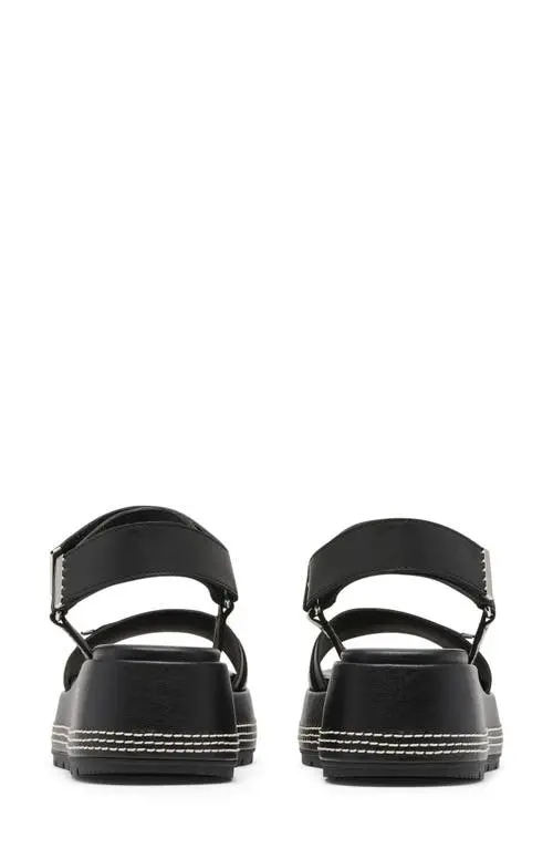 Sorel Sunpeak Ankle Strap Platform Sandal - Black/black