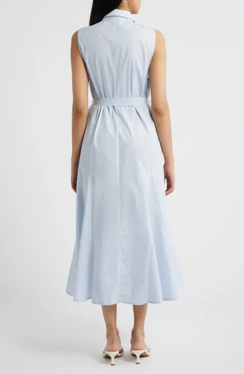 CECE DUPRAZ Pinstripe Button-up Midi Shirtdress