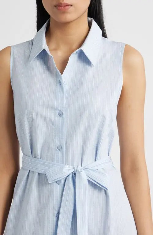 CECE DUPRAZ Pinstripe Button-up Midi Shirtdress