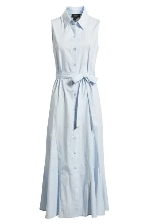 CECE DUPRAZ Pinstripe Button-up Midi Shirtdress