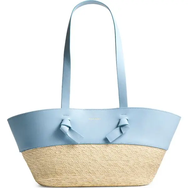 Altuzarra Knot Leather & Straw Basket Tote