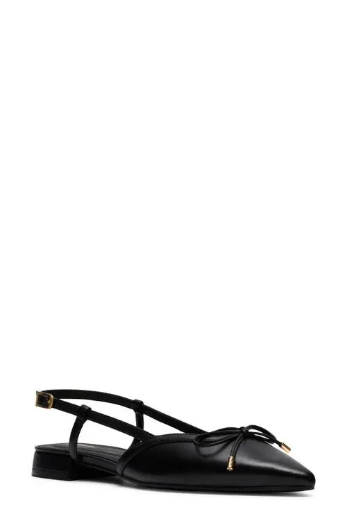 Clarks Sensa Bow Slingback Flat - Black Leather