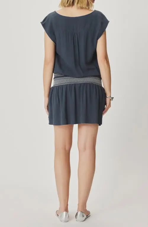 Splendid Ginger Smocked Mini Dress - Mood Indigo Blue