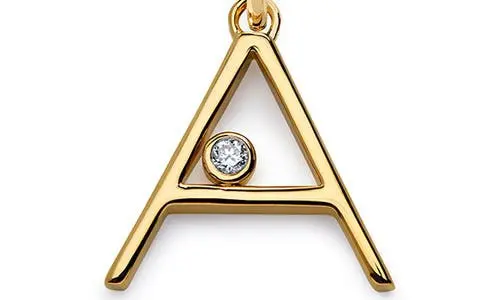 Monica Vinader Lab Grown Diamond Initial Pendant - 18k Gold Vermeil/diamond - A