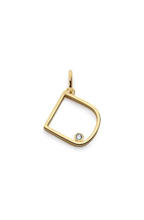 Monica Vinader Lab Grown Diamond Initial Pendant - 18k Gold Vermeil/diamond - D