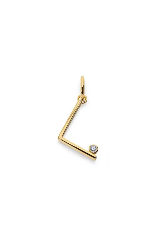 Monica Vinader Lab Grown Diamond Initial Pendant - 18k Gold Vermeil/diamond - L