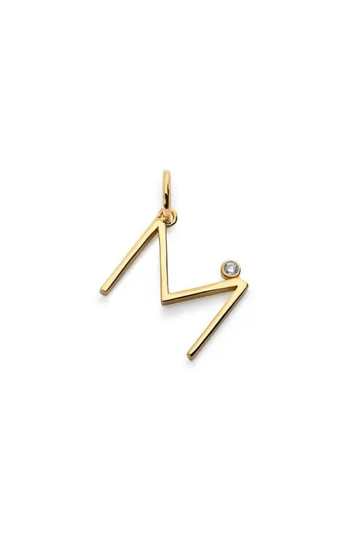 Monica Vinader Lab Grown Diamond Initial Pendant - 18k Gold Vermeil/diamond - M