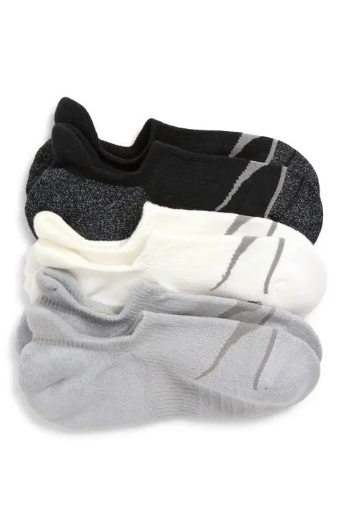 HOKA Invisible No-show Socks Pack Of 3 - Wht/stellar Grey/black