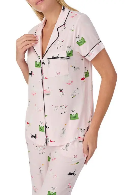 Kate Spade New York Print Crop Pajamas - Pink Multi