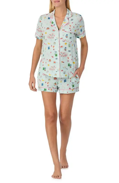 Kate Spade New York Print Short Pajamas - Light Green/print