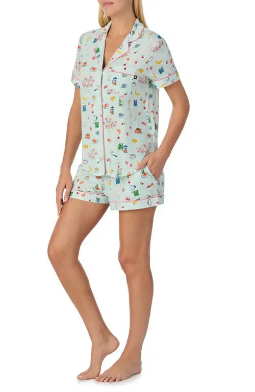 Kate Spade New York Print Short Pajamas - Light Green/print