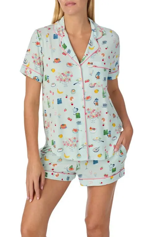 Kate Spade New York Print Short Pajamas - Light Green/print