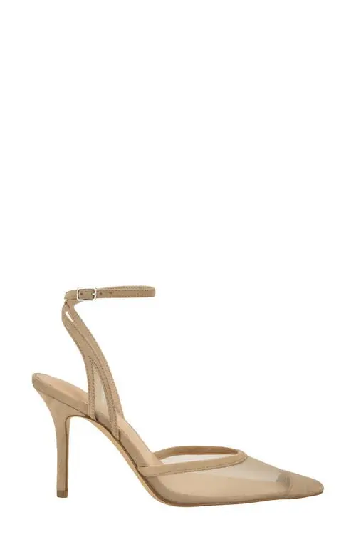 Calvin Klein Ozala Ankle Strap Pumps - Light Natural Mesh