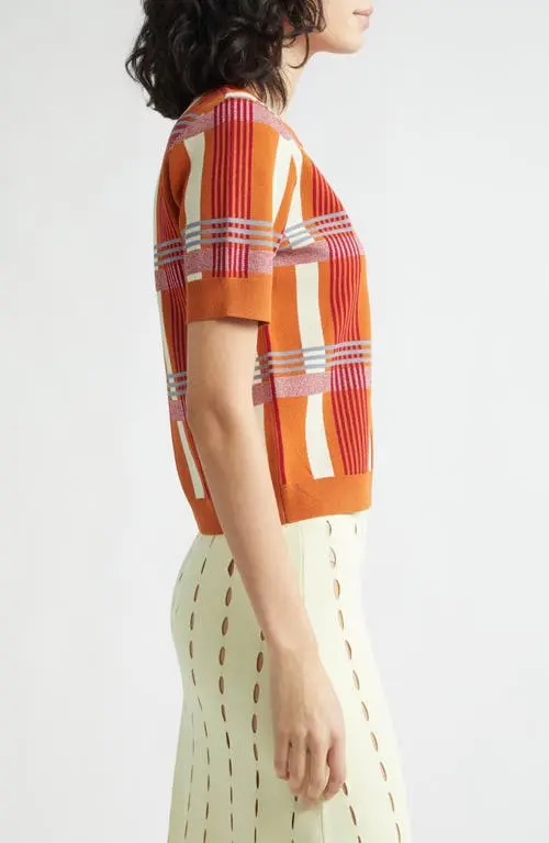 ZANKOV Leo Jacquard Check Fitted Sweater
