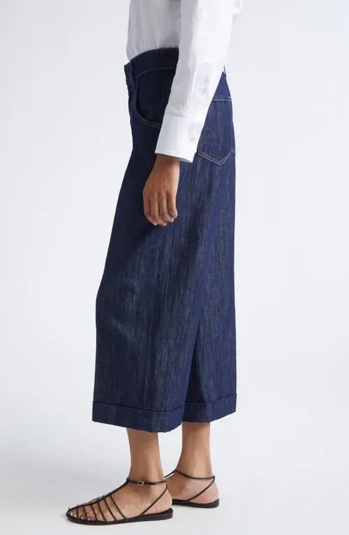Max Mara Efedra Crop Wide-leg Denim Pants