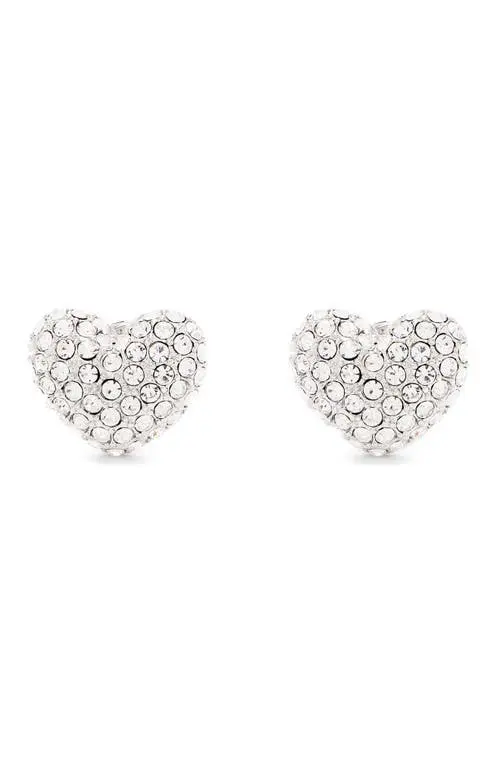 Marc Jacobs Heart Pavé Stud Earrings - Silver/crystal