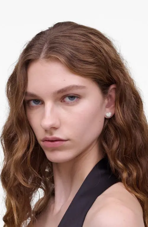 Marc Jacobs Heart Pavé Stud Earrings - Silver/crystal