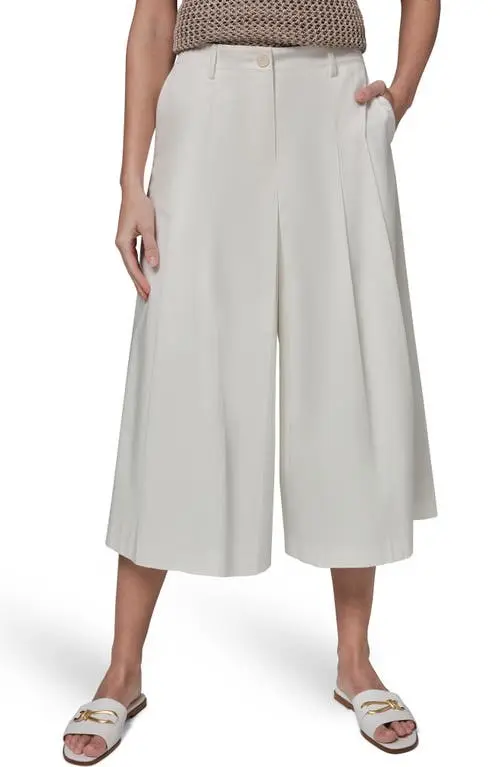 Donna Karan New York Pleated Crop Wide Leg Trousers