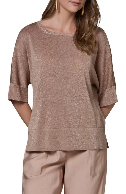 Donna Karan New York Metallic Elbow-length Sleeve Sweater