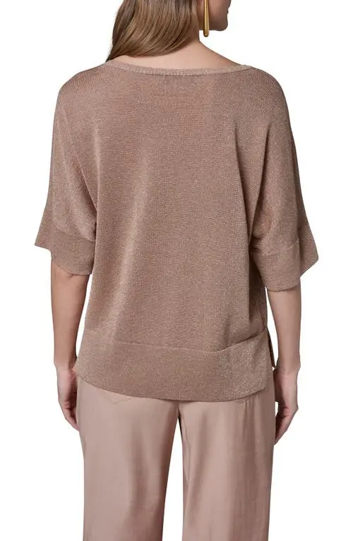 Donna Karan New York Metallic Elbow-length Sleeve Sweater