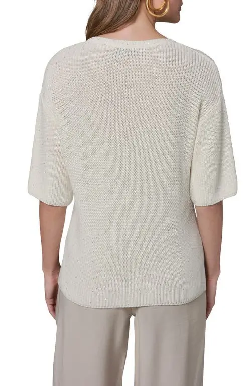 Donna Karan New York Sequin Elbow-length Sleeve Sweater