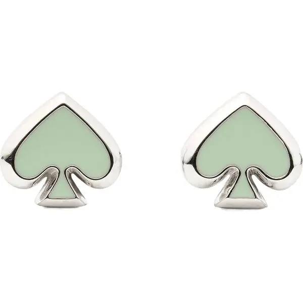Kate Spade New York Enamel Spade Stud Earrings - Green/silver