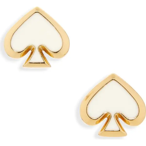 Kate Spade New York Enamel Spade Stud Earrings - White