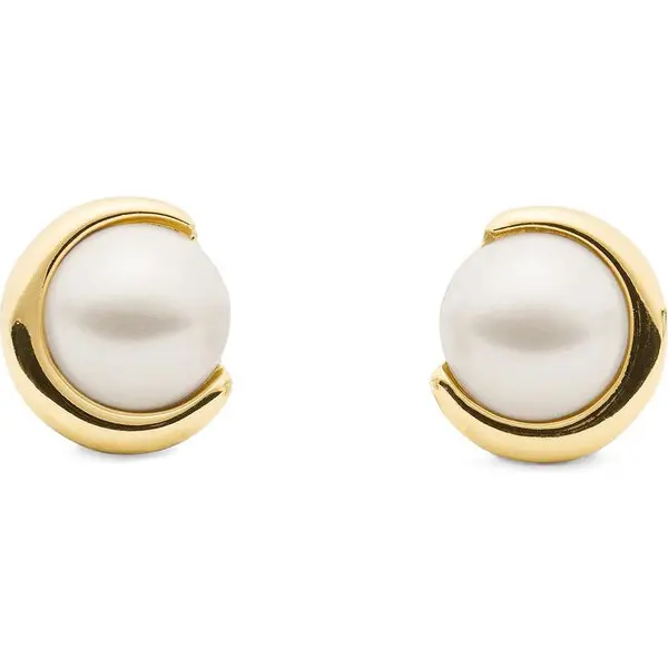 Kate Spade New York Faux Pearl Stud Earrings - Cream/gold