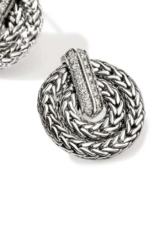 John Hardy Icon Link Frontal Hoop Earrings - Silver
