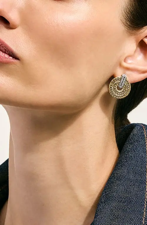 John Hardy Icon Woven Drop Earrings With Diamonds