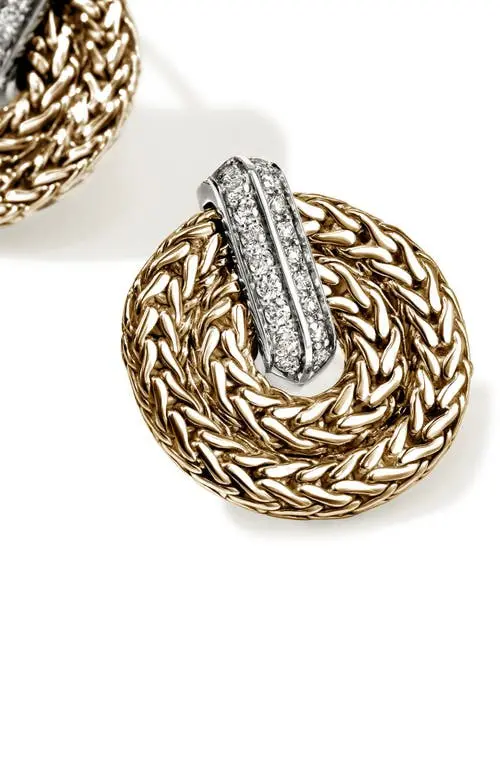 John Hardy Icon Woven Drop Earrings With Diamonds