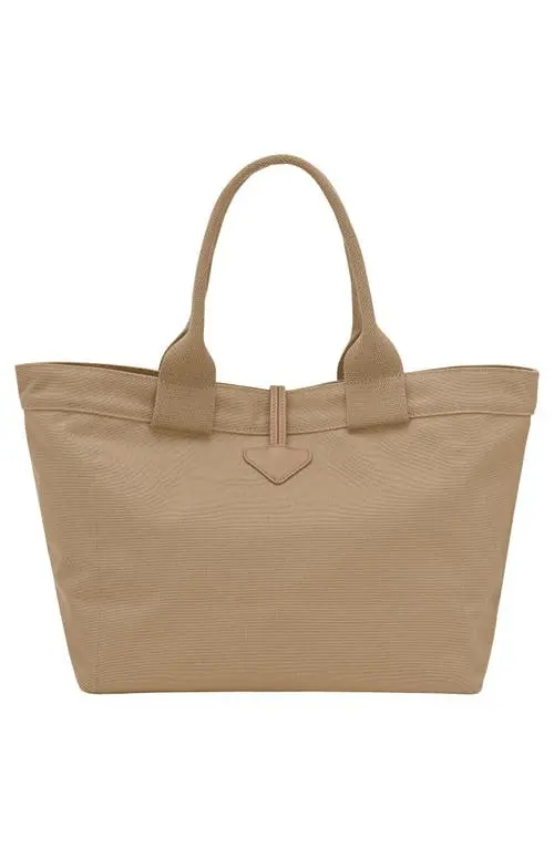 Longchamp Le Roseau Large Cotton Canvas Tote - Desert