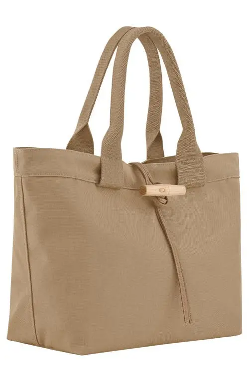 Longchamp Le Roseau Large Cotton Canvas Tote - Desert