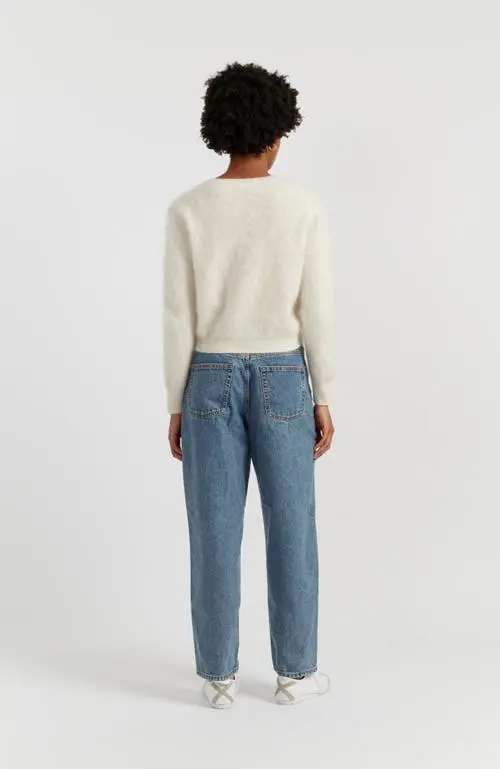 Chinti & Parker Brushed Cashmere Crewneck Sweater - Cream