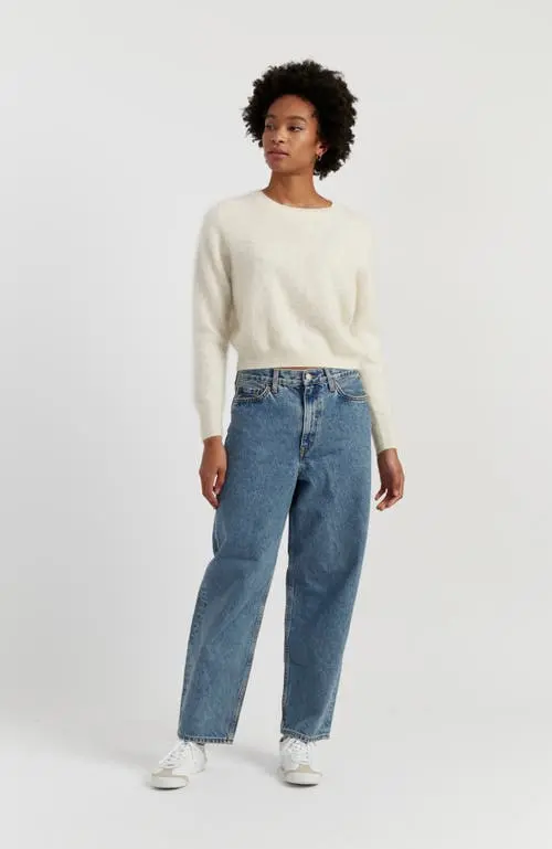 Chinti & Parker Brushed Cashmere Crewneck Sweater - Cream