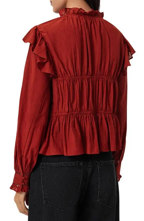 ALLSAINTS Lima Ruffle Peplum Top