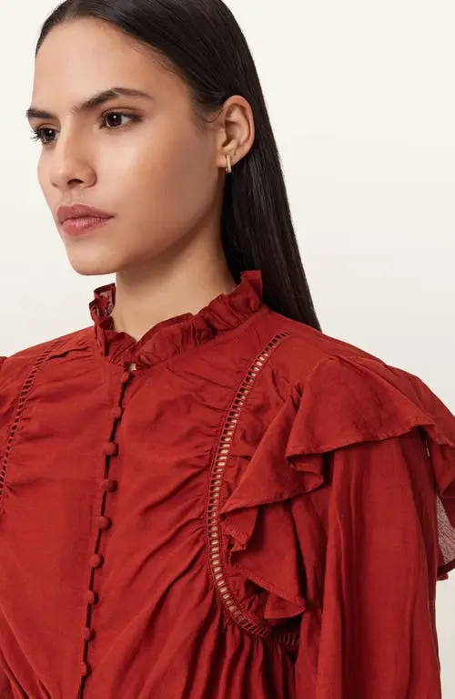 ALLSAINTS Lima Ruffle Peplum Top
