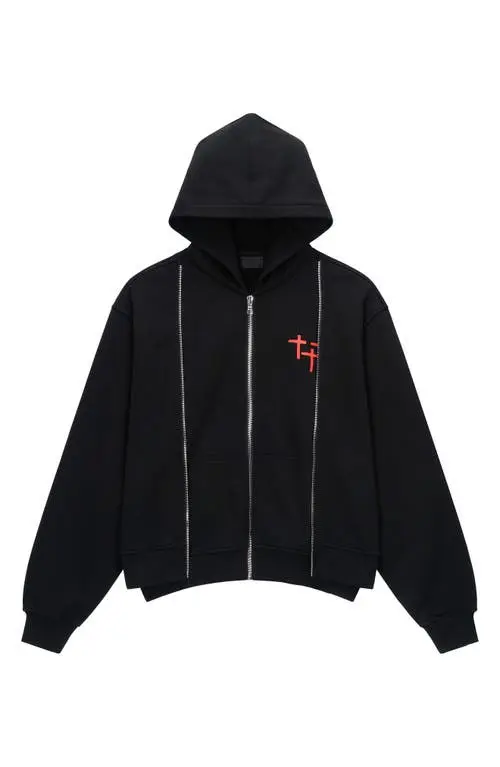 RtA Planetary Layered Zip Graphic Hoodie
