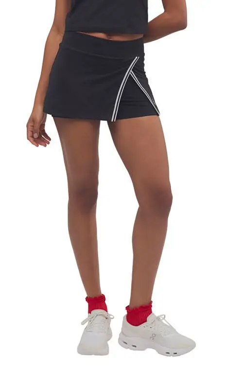 Free People Forehand Faux Wrap Skort - Black