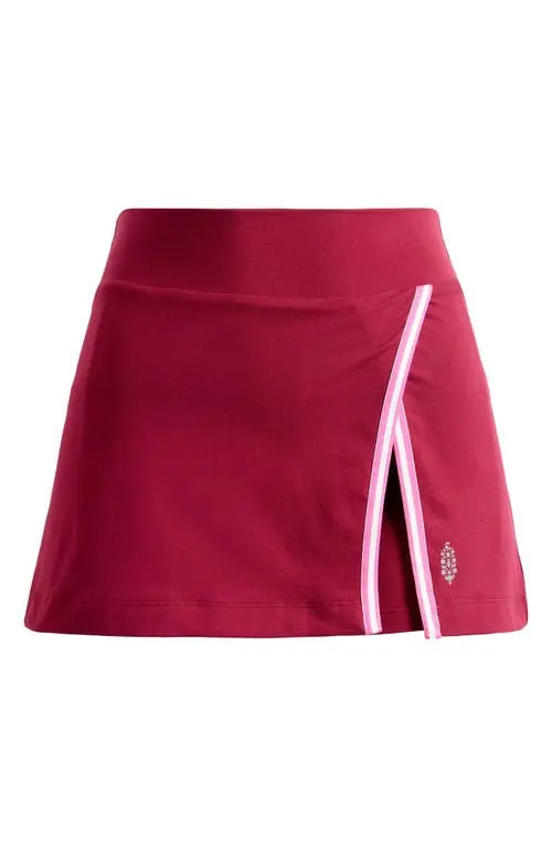 Free People Forehand Faux Wrap Skort - Brick